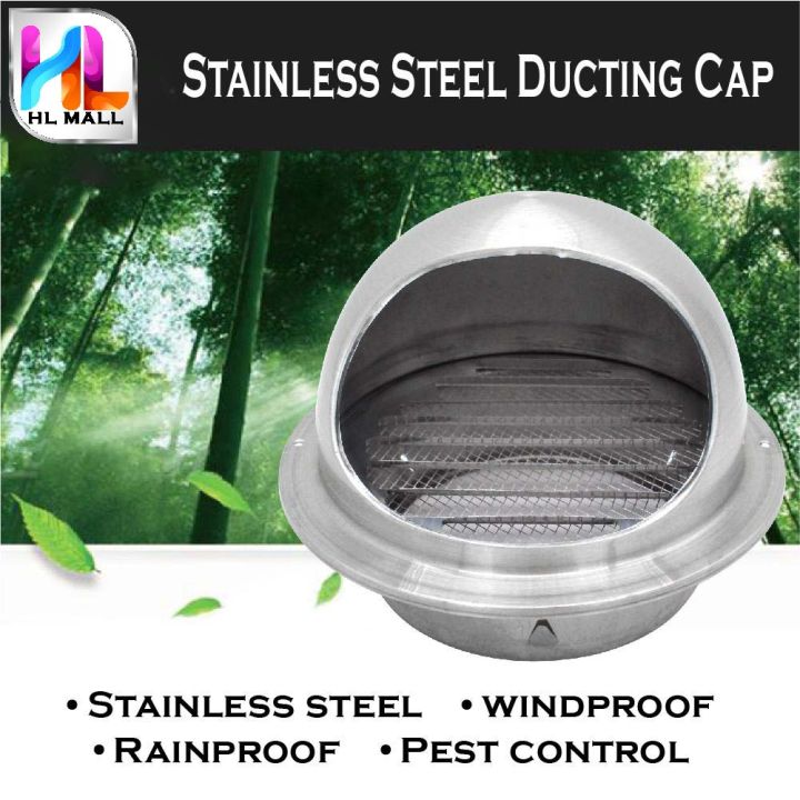 AL 6" (150mm) Stainless Steel Hood Ducting Cap - For Ducting Hose | Lazada