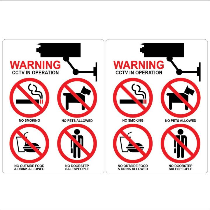 WARNING CCTV IN OPERATION, NO SMOKING, NO PETS ALLOWED, NO OUTSIDE FOOD ...
