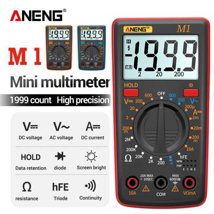 Digital Multimeter Volt Amp Ohm BUZZER Hz AC/DC Temperature Hertz ...