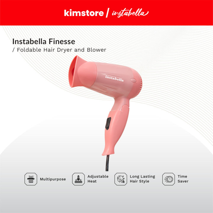 Instabella Finesse Foldable Hair Dryer And Blower Hd-301 - Flamingo ...
