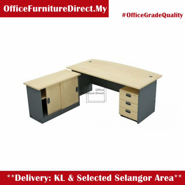 180x90cm Curve 3 PCS SET G Office Table GMB180A / EXMB180A Director ...