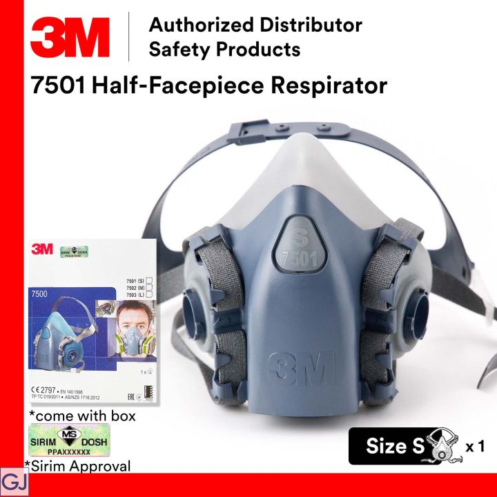 3M 7502 Reusable Half Facepiece Silicone Respirator / DOSH SIRIM ...
