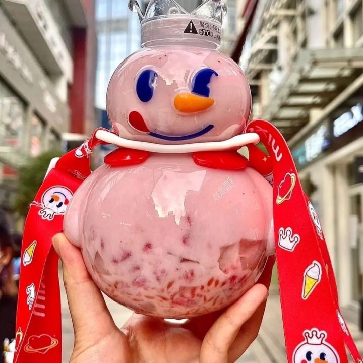 Botol Mixue Snow King 700ML Bottle Minum Dengan Tali Ice Cream Tumbler ...