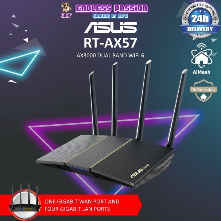 Asus RT AX57 AX3000 Dual Band WiFi 6 Extendable Router | Lazada Singapore