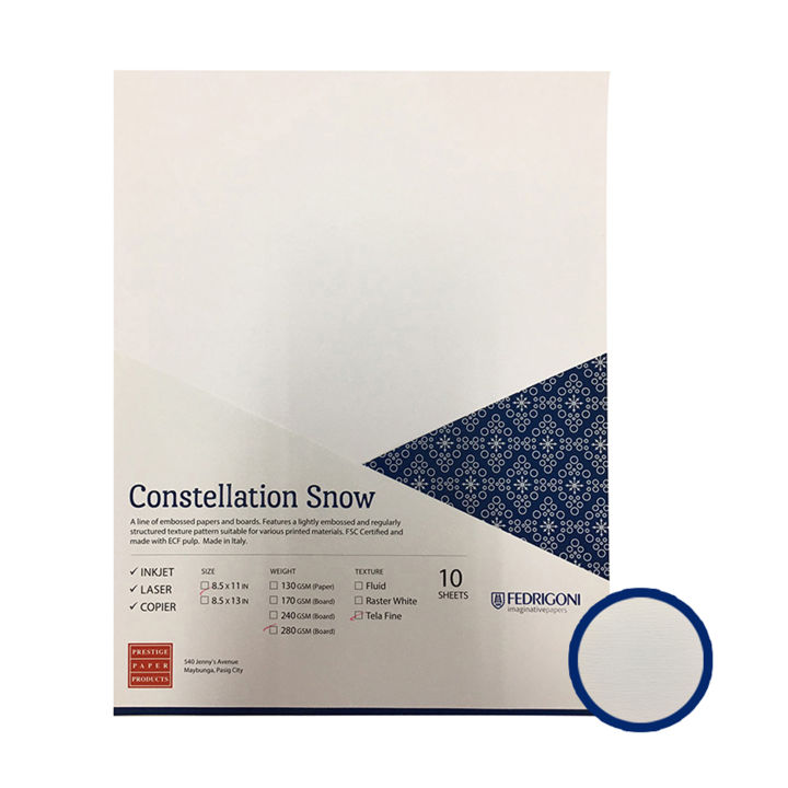 Constellation Snow Textured Specialty Paper Boards 170gsm 10sheets per ...