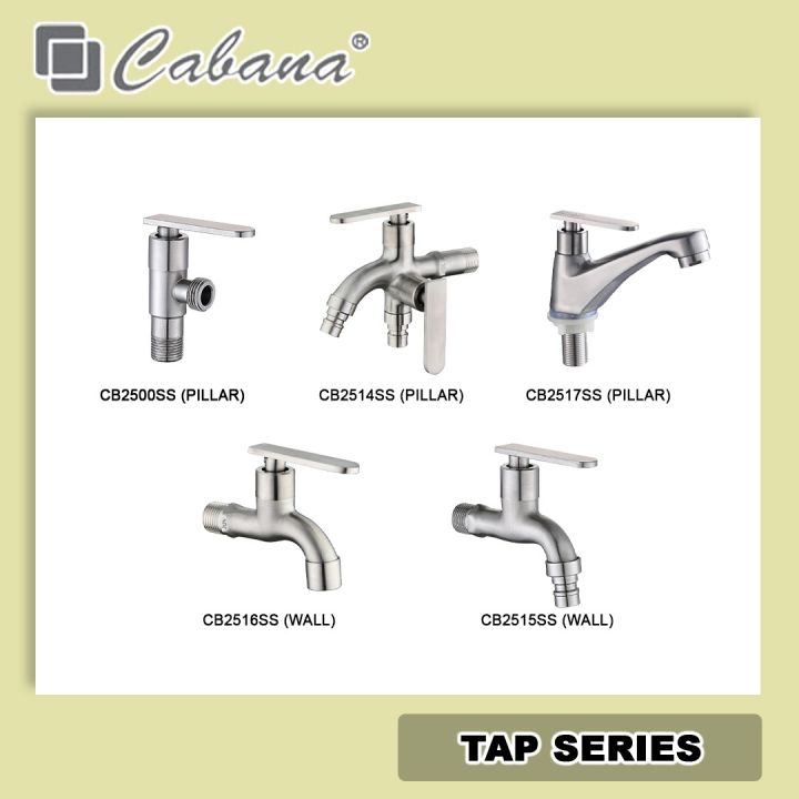 CABANA Bathroom Toilet Two Way Tap / Angle Valve / Bib Tap / Basin Tap ...