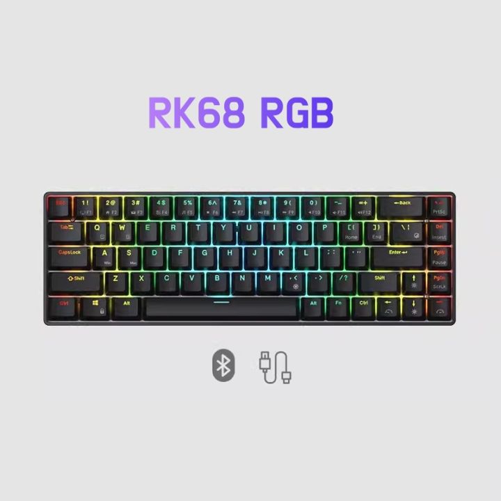 RK68 / RKG68 RGB Hotswap RK - English คีย์บอร์ดไร้สาย Bluetooth ...
