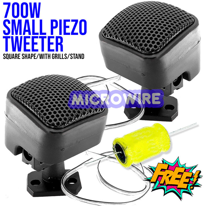 700W Square Small Piezo Tweeter With Grills & Stand With FREE Non Polar ...