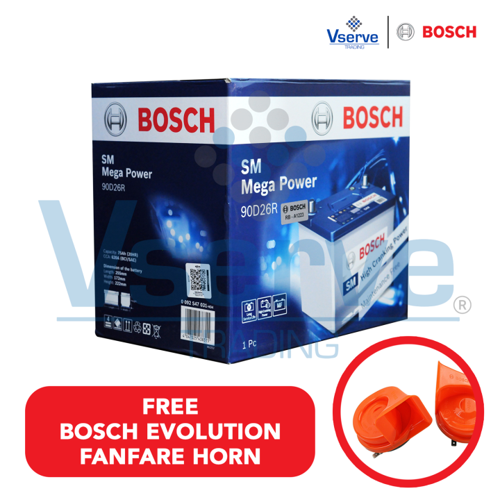 Bosch Battery S4 SM Mega Power (90D26R) 2SMF 75Ah 12V For Car, Original ...