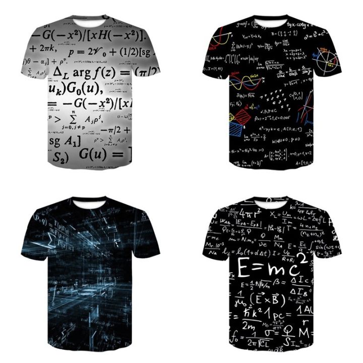 Funny Printing T-Shirt Math Formula 3D Printed Streetwear Men Women ...