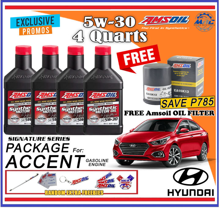 AMSOIL Signature Series 5W-30 4 quarts FREE Oil Filter Package for ...