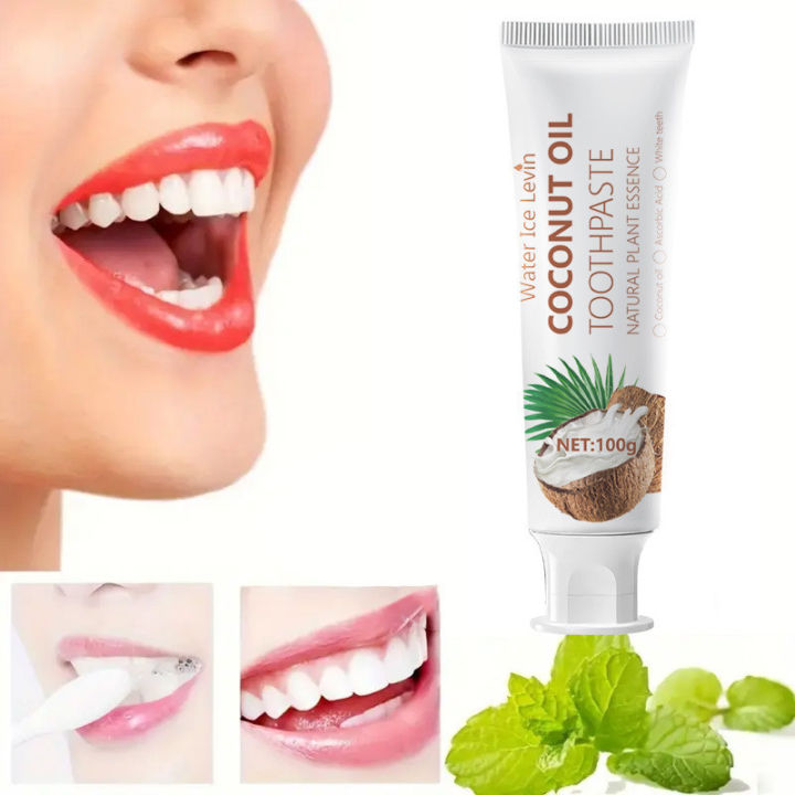 Coconut Oil Toothpaste 100g - Natural Plant Essence Formula for Fresh ...
