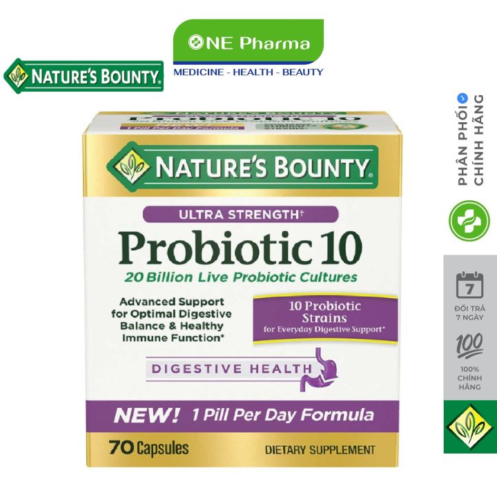 Hỗ trợ hệ tiêu hóa và đường ruột Nature’s Bounty Advanced Probiotic 10 ...