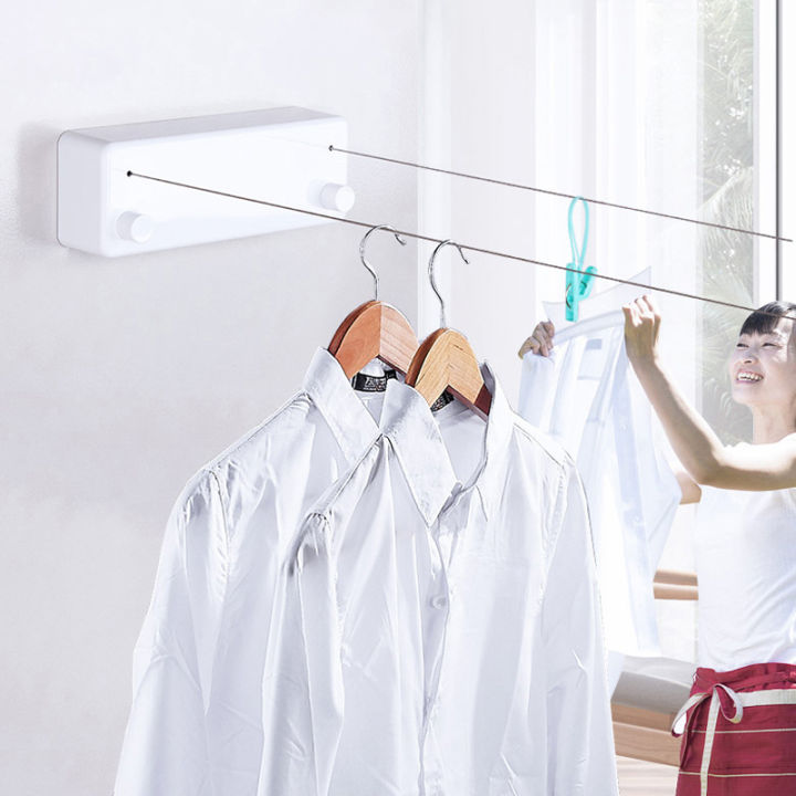 Indoor Invisible Clothesline Punch-free Stainless Steel Clothes Drying ...