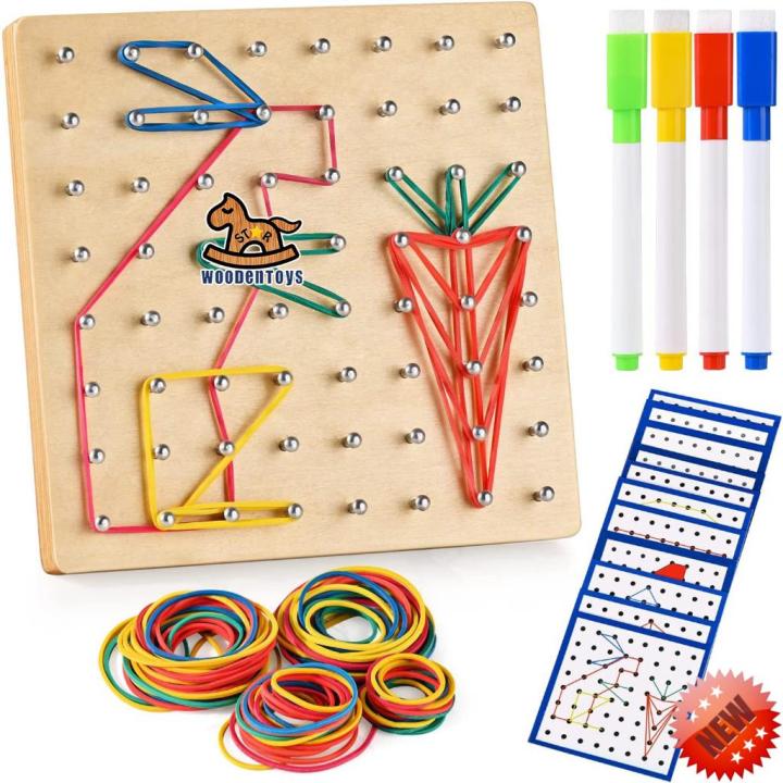 Wooden Geoboard Mathematical Manipulative Material Array Block GeoBoard ...