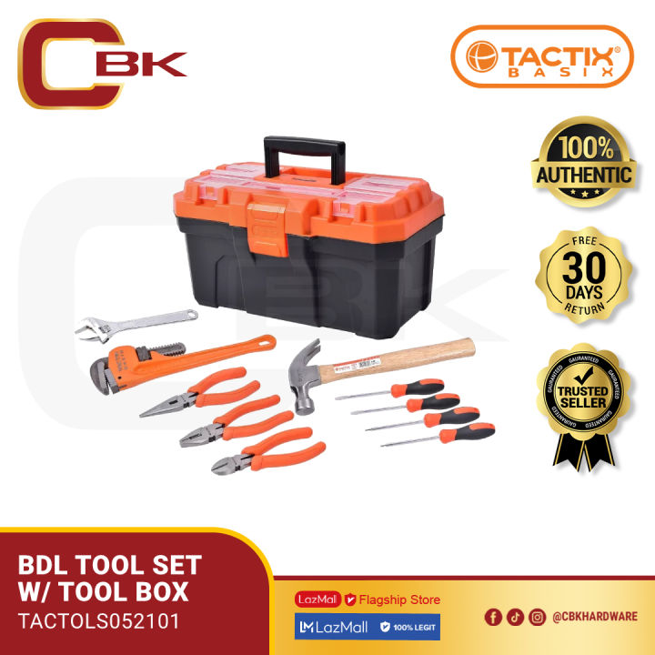 Tactix Starter Tools Set With 16 inches Toolbox | Lazada PH