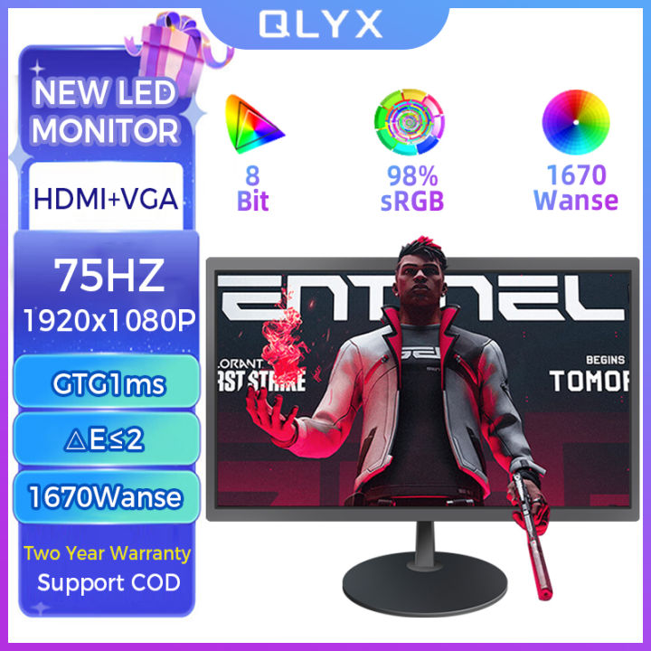 QLYX Monitor Computer 19" 22" 24" 27" inch Nvision Monitor HD 1080p ...