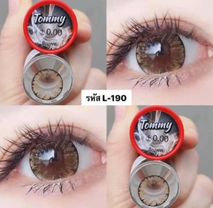 มีค่าสายตา (0.00)-(-10.00)คอนแทคเลนส์ รุ่น tommy Gray/ Brown/Black ...