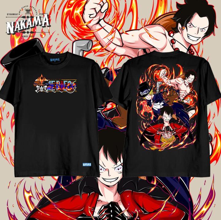 NAKAMA CLOTHING ONEPIECE LUFFY X SABO X ACE GRAPHIC COTTON TSHIRT FOR ...