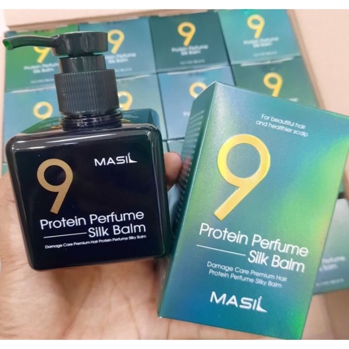 Masil 9 Protein perfume silk balm 180ml. มาส์กบาล์มบํารุงผม (กล่องเขียว) | Lazada.co.th