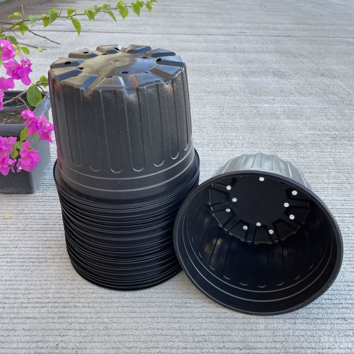 M&A PHC 6/12/24pcs (22-32cm) Small PVC Pots/Black Pots for Flower ...
