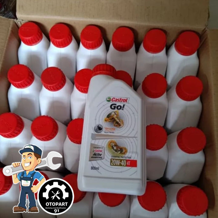 OLI CASTROL GO 4T ACTIV OIL 20W-40 800ML 0.8L PERDUS 1 DUS ISI 24 BOTOL ...
