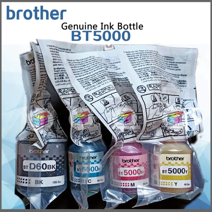 Brother BTD60BK BT6000BK BT5000 Original Ink Bottle Set of 4 Colors T300/T310/T500W/T700W/T710W ...