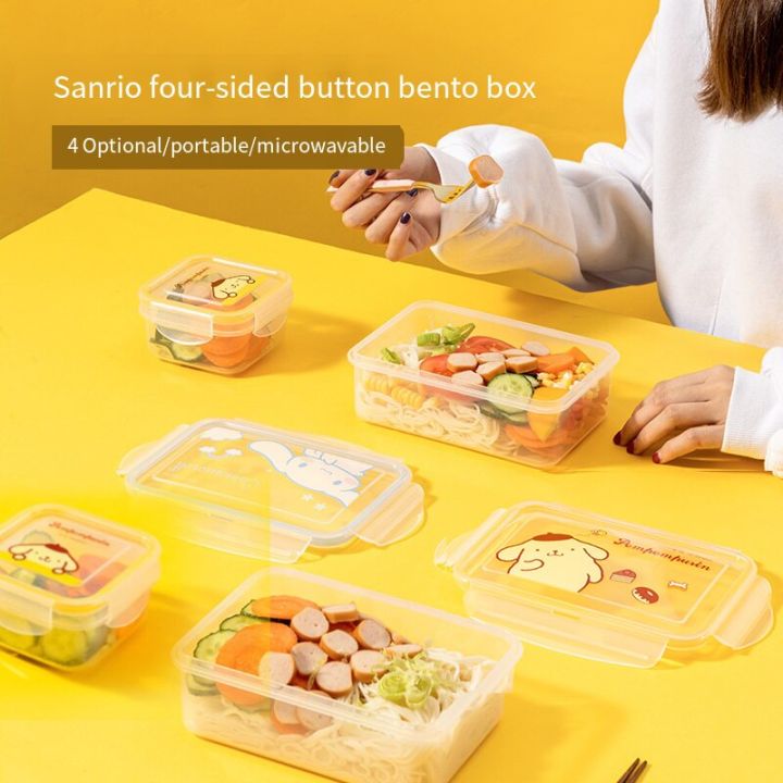 Sanrio Anime Cinnamoroll Lunch Box Kawaii Pom Pom Purin Cartoon Cute ...