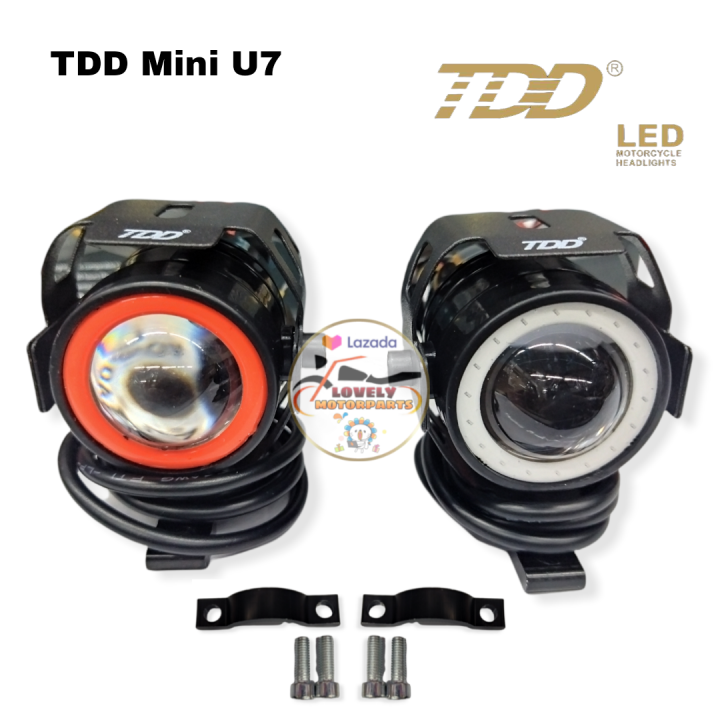 TDD Motorcycle Headlight U7 MINI RED&BLUE | Lazada PH