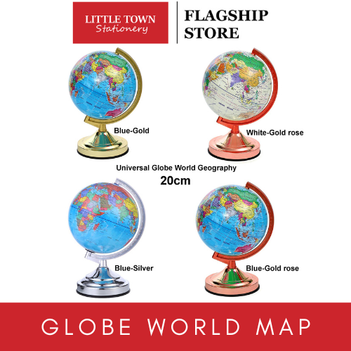 Universal Globe World Map Geography 360° Degree 20cm Diameter Rotating ...