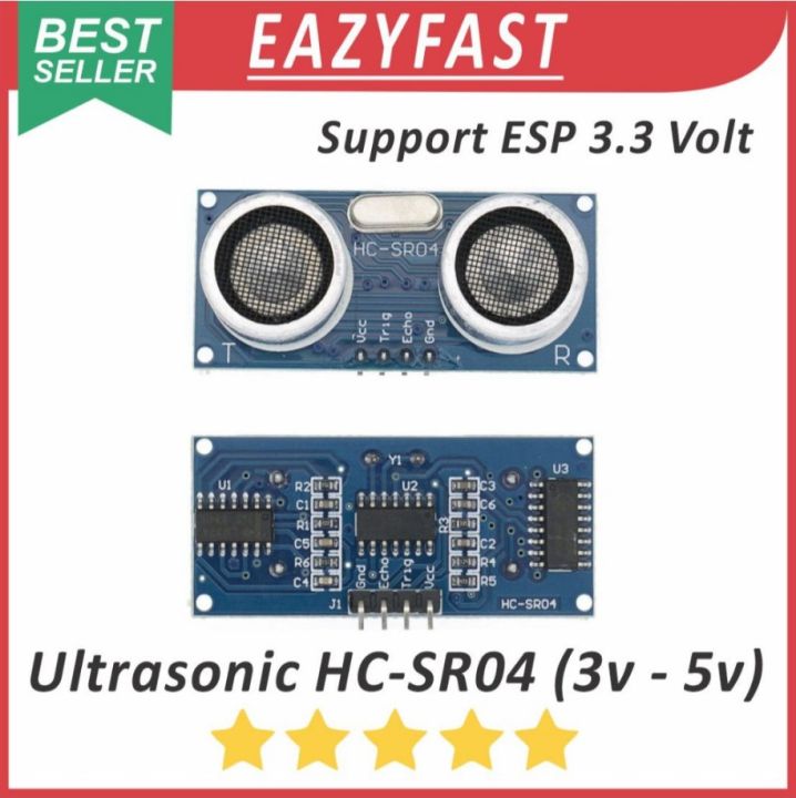 Modul Sensor Jarak Ultrasonic HC-SR04 3V 5V 3 5 Volt HCSR04 HC SR04 ...
