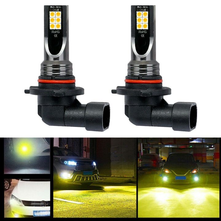 High Intensity 9006 HB4 LED Fog Light Bulb Pair 3000K Golden Yellow ...