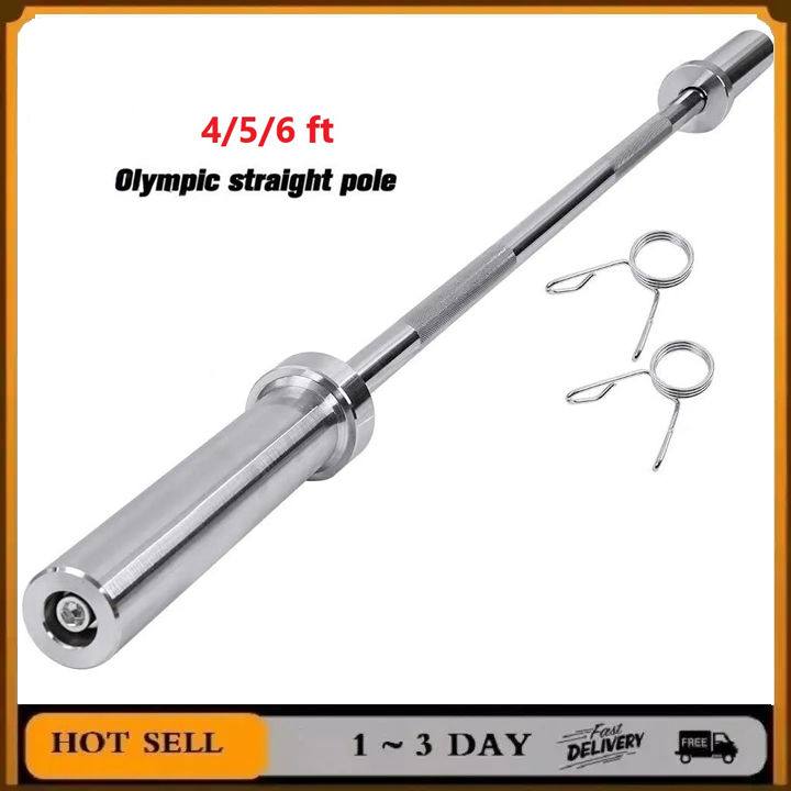 Olympic Standard Barbell Bar 4 Feet, 5 Feet and 6 Feet in Diameter 2 ...