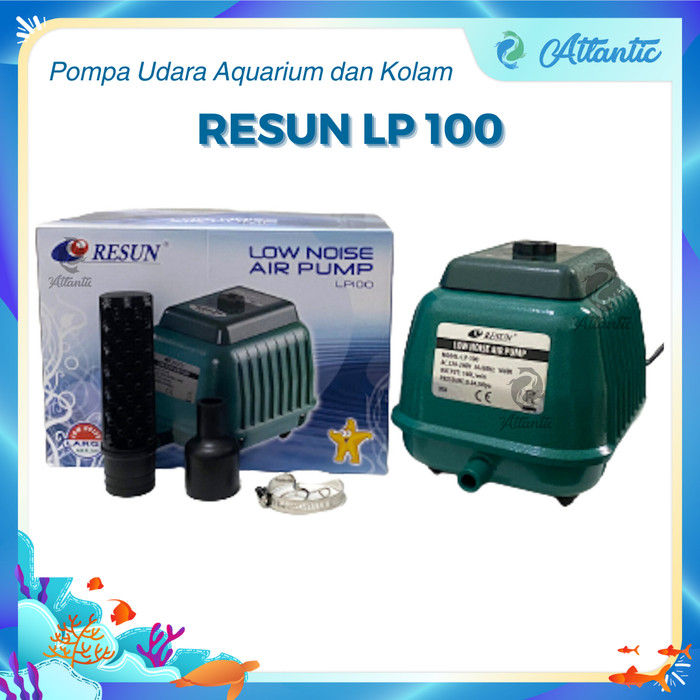 RESUN LP 100 Air Pump 33 Cabang 100 Watt Low Noise Pompa Udara Aerator Airator Kolam Ikan LP 100 ...