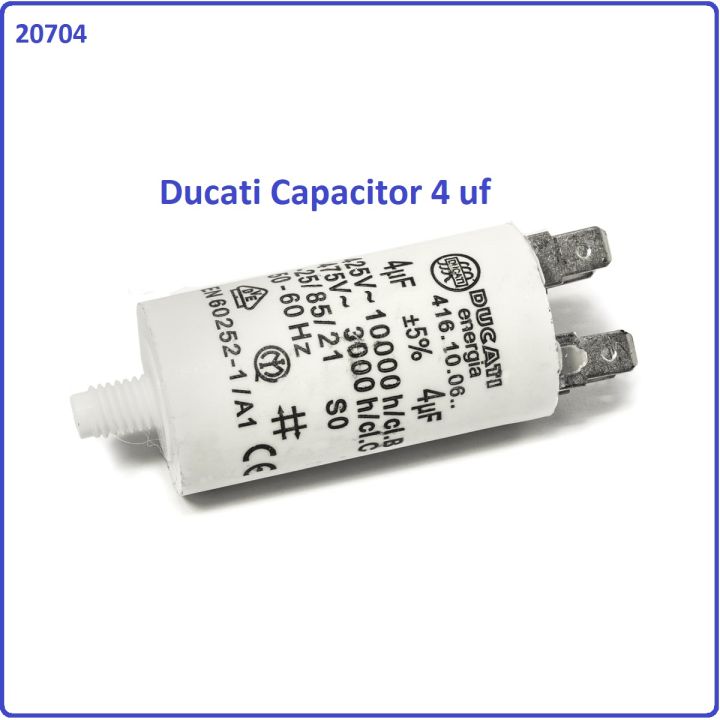 Ducati 4 uf Capacitor for all type motor 475V 4uf Made In Europe | Lazada