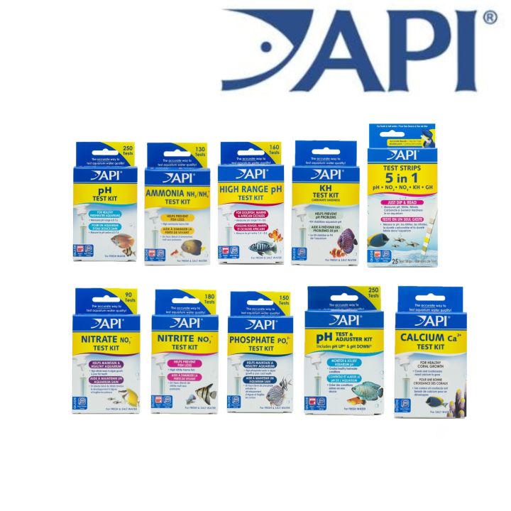 API Fishcare Test Kit pH Ammonia High Range pH KH 5 in 1 Nitrate ...