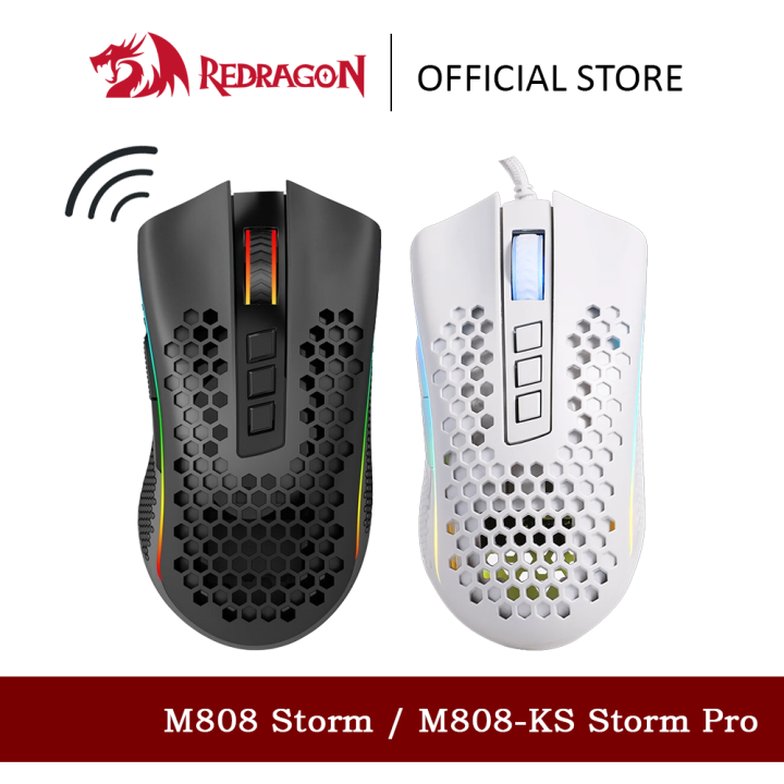 Redragon M808 / M808-KS Storm Pro 16000 DPI Wireless Honeycomb Gaming Mouse | Lazada