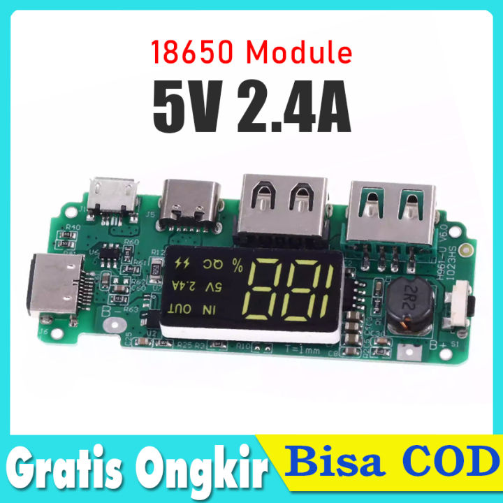 Modul DIY Rakitan Power Bank 18650 With LCD Display Fast Charge Lithium ...