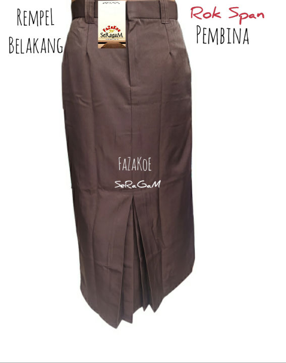Rok Span Pembina Rempel Belakang Coklat Hitam | Lazada Indonesia