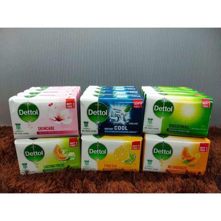 DETTOL - BAR SOAP ANTIBACTERIAL 100G x 3+1 (BUY 3 FREE 1) | Lazada