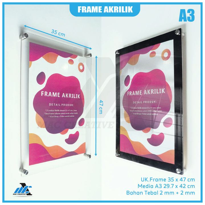 FRAME BINGKAI DISPLAY POSTER MENU AKRILIK A3 - POSTER AKRILIK DINDING ...