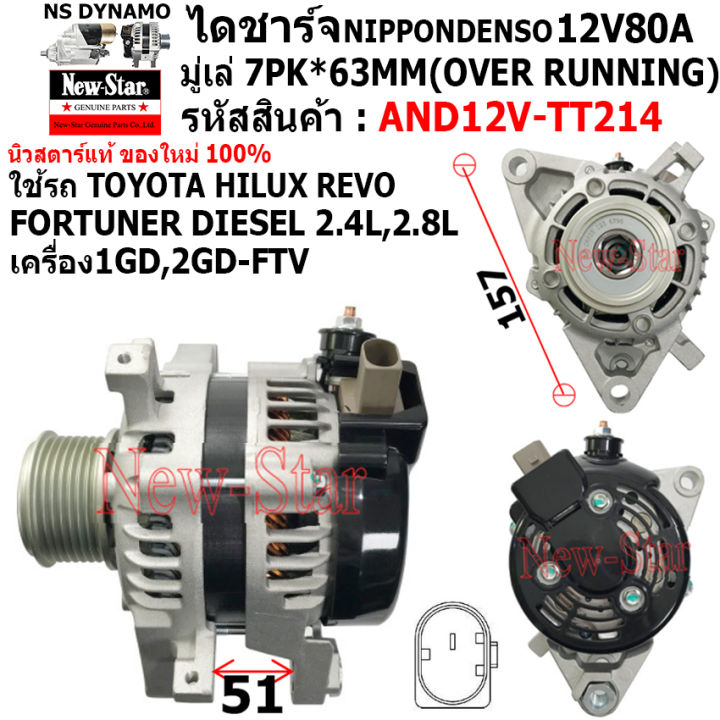 ไดชาร์จ รถ TOYOTA HILUX REVO FORTUNER DIESEL 2.4L,2.8L เครื่อง 1GD,2GD ...