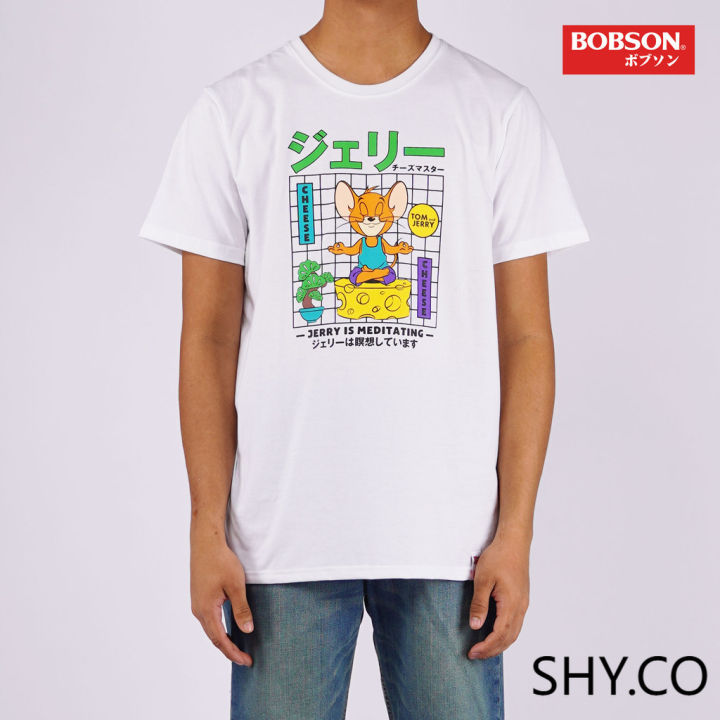 Bobson Official Store Japanese Men's X Tom and Jerry Basic Tees Slim ...