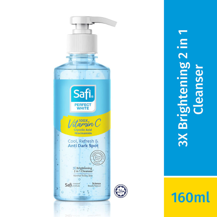 SAFI Perfect White 3X Brightening 2 in 1 Cleanser 160ml | 100X Vitamin ...