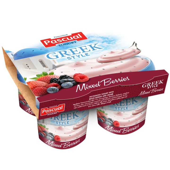 Pascual Yogurt Greek Style MIXED BERRIES (4 x 100g) | Lazada PH