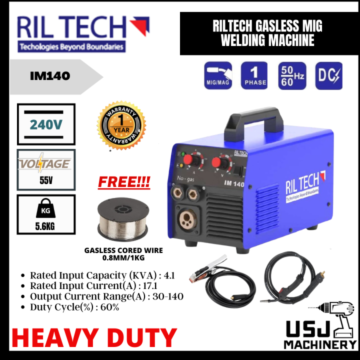RILTECH 2in1 Gasless MMA/MIG Welding Machine IM140 - Free 1 Roll ...