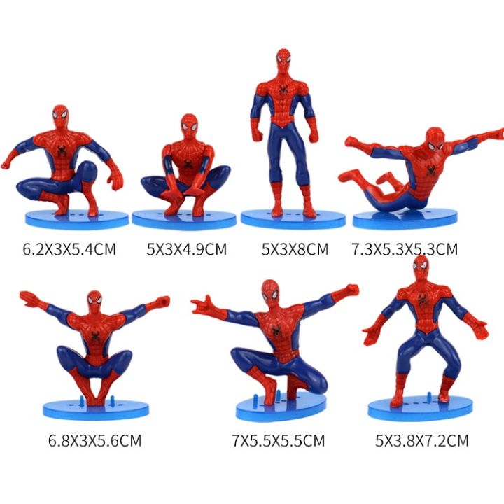 โมเดลสไปเดอร์แมน 🕷️Spiderman🕷️ 1 เซ็ต 7 แบบ (วัสดุพลาสติกน้ำหนักเบา ...