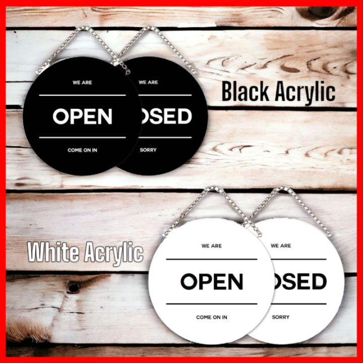 Round Acrylic Open / Close Door Signange - Open / Closed Door Signage ...