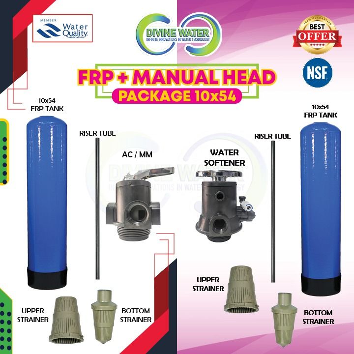 10 x 54 FRP Tank and Manual Multimedia Head Package (AC/MM or Water ...