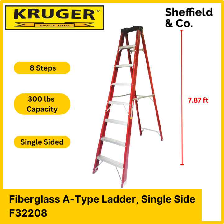 Kruger Fiberglass Single Side Ladder, F32208 (8 ft) | Lazada PH Kruger Fiberglass Single Side Ladder, F32208 (8 ft) | Lazada PH